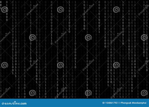 Technology Digital Matrix Dark Or Black Background With Binary Code In