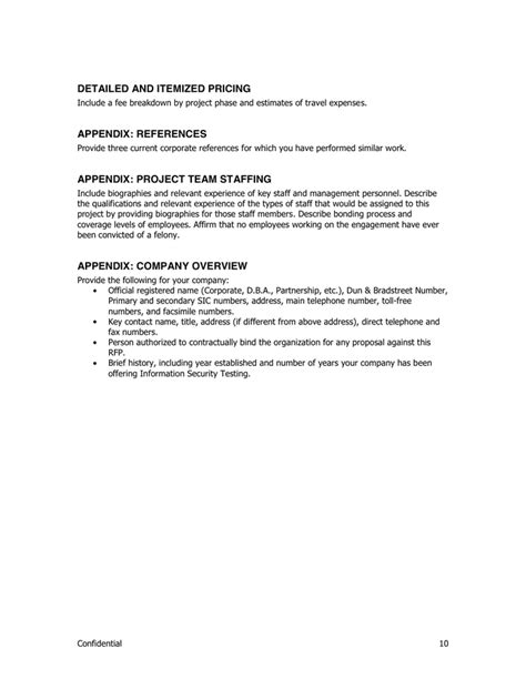 RFP Template In Word And Pdf Formats Page Of