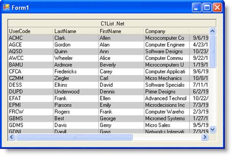 Tutorial 11 Displaying Rows In Alternating Colors ComponentOne List