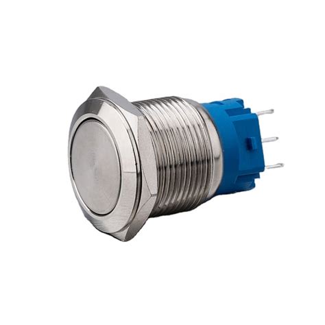 High Quality MM Waterproof Metal Flat Head Momentary Reset IP NO NC Push Button Switch