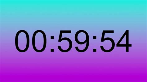 Countdown 60 Minutes 1 Hour Gradient Background Youtube