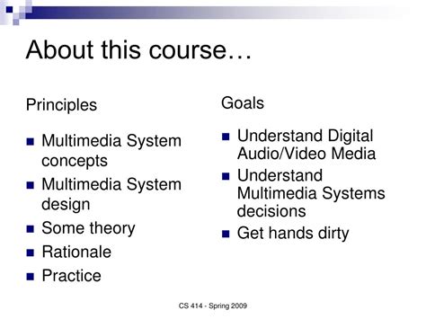 Ppt Cs 414 Multimedia Systems Design Lecture 1 Introduction