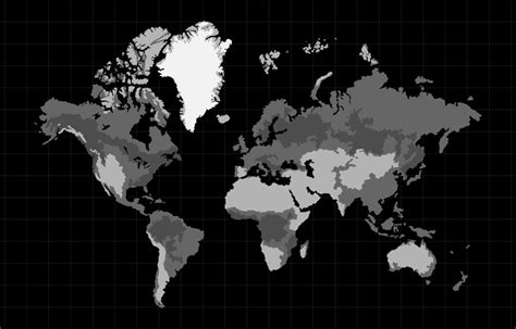 World Map With Black And White Color Style 18918873 Vector Art At Vecteezy