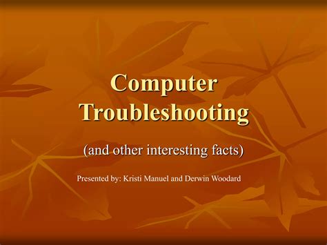 Computer Troubleshooting Ppt