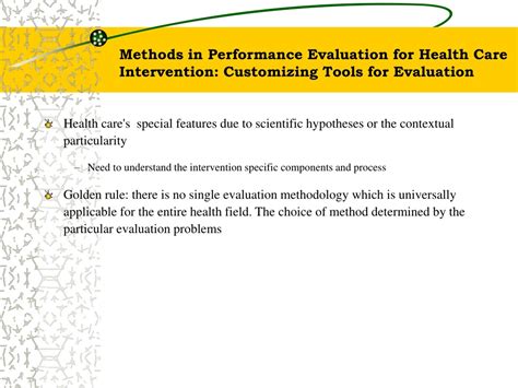 Ppt Performance Evaluation In The Healthcare Powerpoint Presentation Id9089975