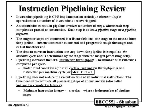Instruction Pipelining Review Instruction Pipelining Is Cpu Implementation