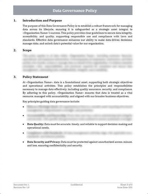 Coso Data Governance Policy Template Itsm Docs Itsm Documents And Templates
