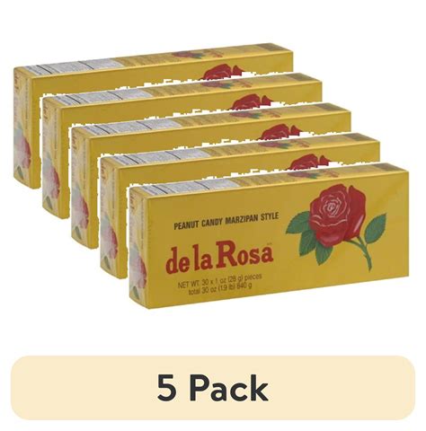 5 Pack De La Rosa Mazapan Style Mexican Peanut Candy For Snacking And