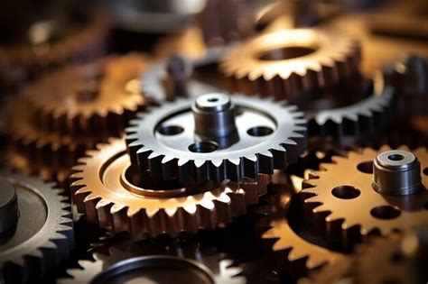 Close Up Photo Of A Stack Of Gears Premium Ai Generated Image