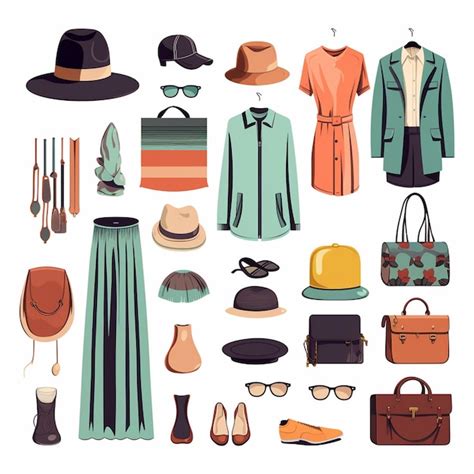 Vector Clothing Fashion Illustration Isolated Garment Clothes Set