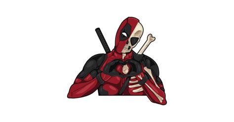 Half Skeleton Deadpool Heart