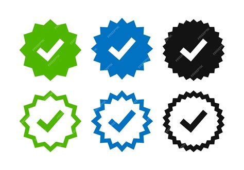 Conjunto De Perfil De Insignia Verificado Iconos De Verificación De