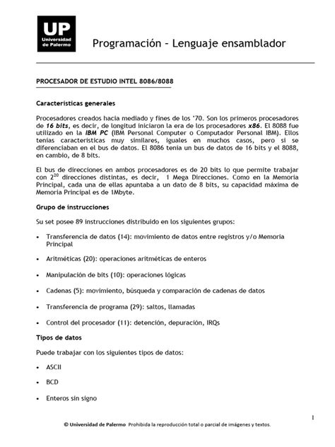 Programación Lenguaje Ensamblador Pdf Lenguaje Ensamblador Poco