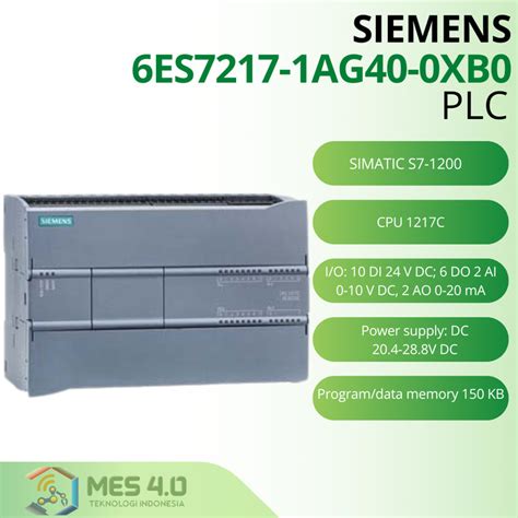 Jual Siemens Simatic S7 1200 Cpu 1217c Compact 6es7217 1ag40 0xb0 Kota Batam Mes Teknologi