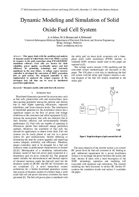 Pdf Dynamic Modeling And Simulation Of Solid Oxide Fuel Cell System