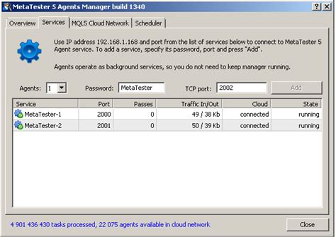 Is My Metatester 5 Agent Working Trading Accounts General Mql5