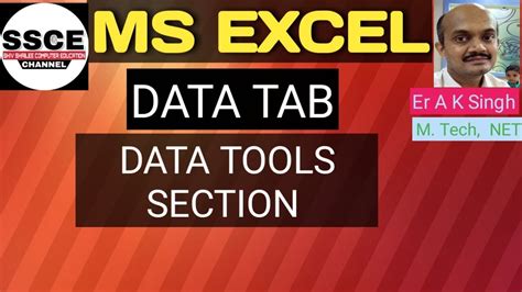 Excel Data Tab Data Tools Section Youtube