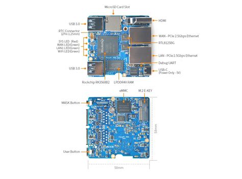 Nanopi R5c Minicomputer With Rockchip Rk3568b2 Processor Wifi Module