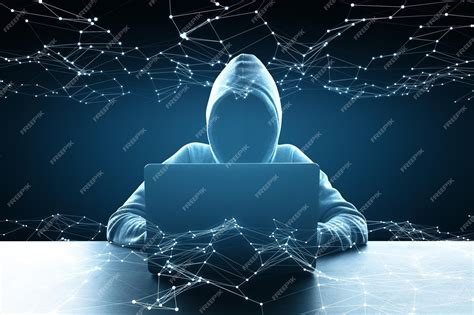 Premium Photo Hacker Using Laptop With Hologram