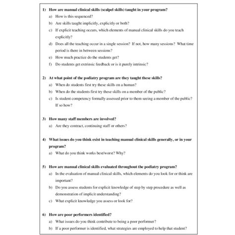 Semi Structured Interview Questions Download Scientific Diagram
