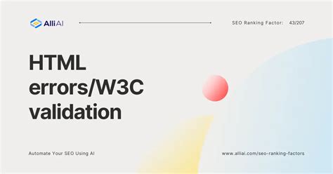 Html Errorsw3c Validation And Seo What You Need To Know Alli Ai