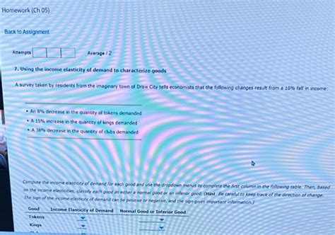 Solved 7 Using The Income Elasticity Of Demand To