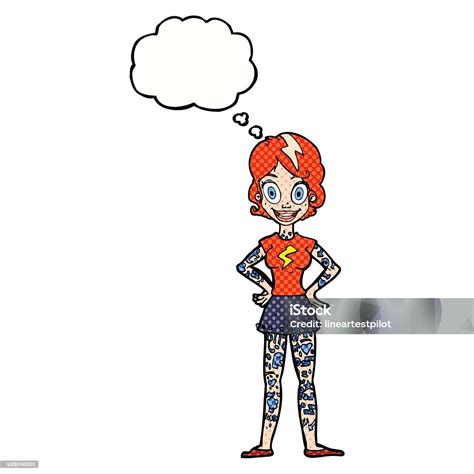 말풍선이 있는 무거운 타투 여자 만화 캐릭터 그리기에 대한 스톡 벡터 아트 및 기타 이미지 그리기 낙서 드로잉 말풍선