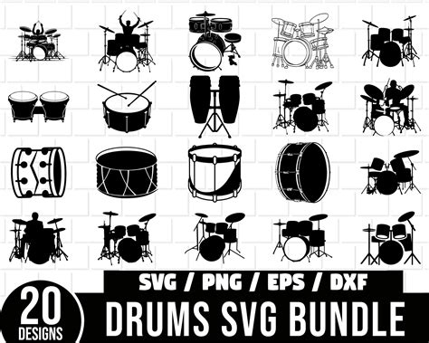 Drum SVG Bundle Drum Svg Drums Svg Drumset Svg Drummer Etsy UK