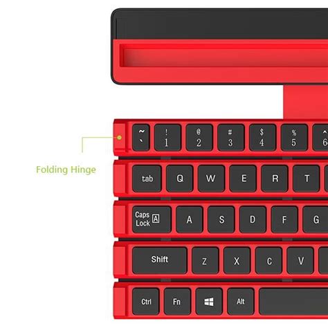 Foldable Wireless Rollable Bluetooth Keyboard Red Bluetooth