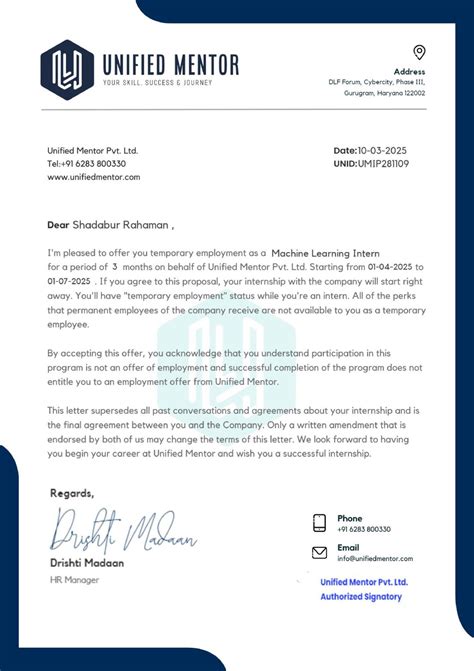 Machinelearning Internship Career Opportunities Gratitude Shadabur Rahaman