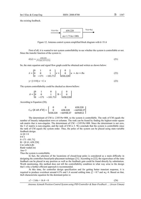 Antenna Azimuth Position Control System Using Pidcontroller And State