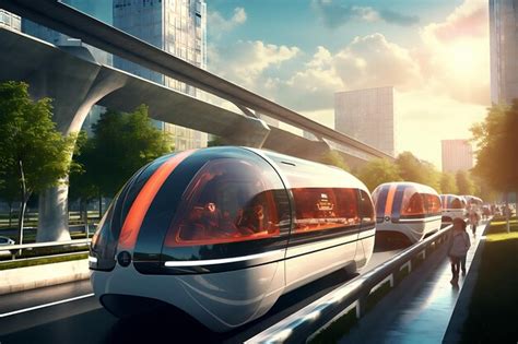 Autonomous Public Transportation Systems Future Vision Premium Ai Generated Image