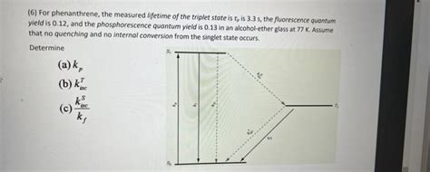 Solved 6 For Phenanthrene The Measured Lifetime Of The