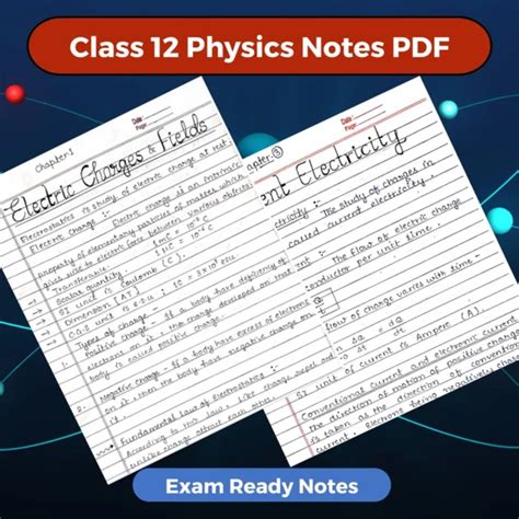 Class 12 Physics Notes Pdf Download Exam Ready Handwritten Notes