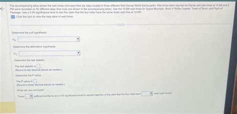 Solved The Accompanying Table Shows The Walt Temes Minutes