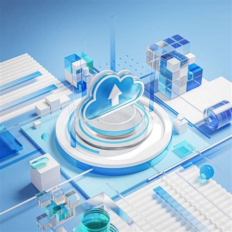 Cloud Storage Services Icon Concept Technology Symbol 3d Render Stock Illustration