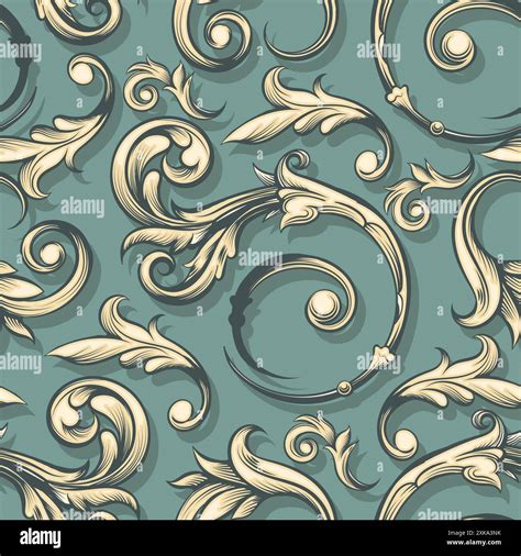 Baroque Scroll Vintage Seamless Pattern Stock Vector Image And Art Alamy