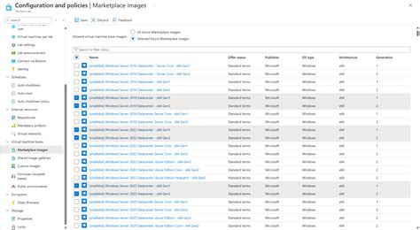 configuración de imágenes de azure marketplace azure devtest labs microsoft learn