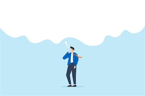 Premium Vector Smart Businessman Thinking With Big Bubble