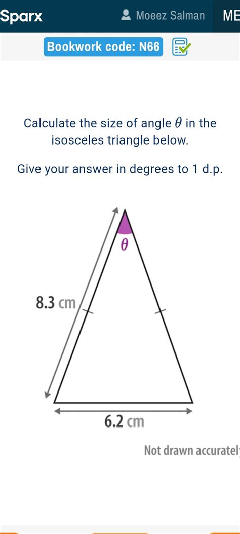 Calculate The Size Of Angle θ In The Isosceles Triangle Below Give Your Answer In Degrees To 1