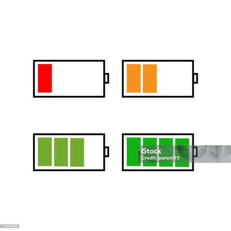 배터리 레벨 표시기 아이콘 벡터 일러스트 레이 션 배너 포스터 템플릿 스마트폰 디자인에 대 한 설정 배터리 전원에 대한 스톡