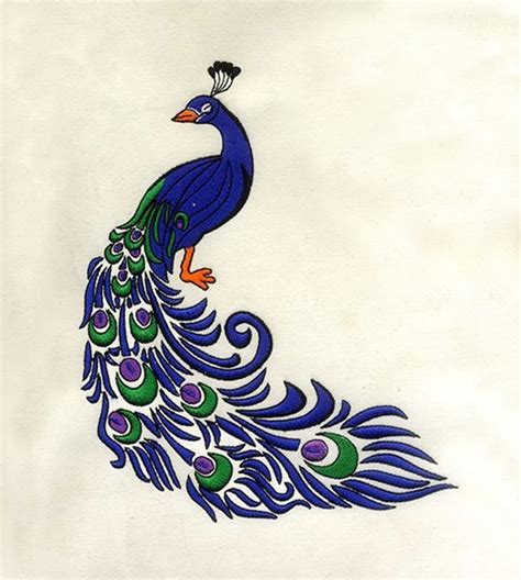Peacock Bird Made Beautifully In Circle Embroidery Embroidery Shops