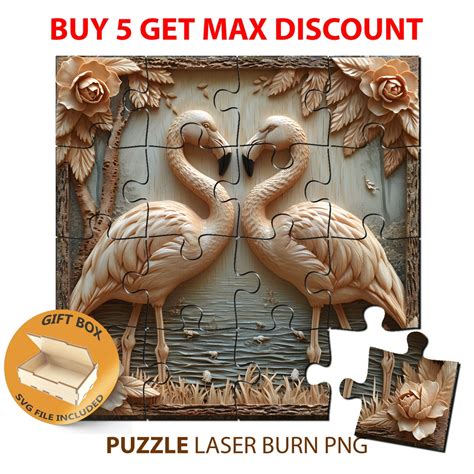Puzzle Png 3d Illusion Laser File Burn Engrave Cut Carve Wooden Image Photo Picture