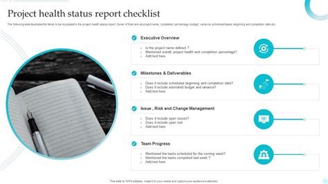 Project Health Status Report Checklist Ppt Powerpoint
