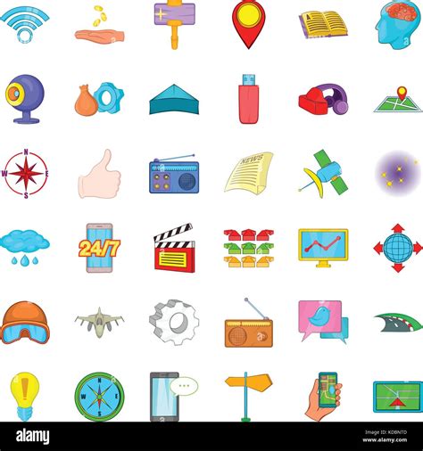 Compass Icons Set Cartoon Style Stock Vector Image And Art Alamy