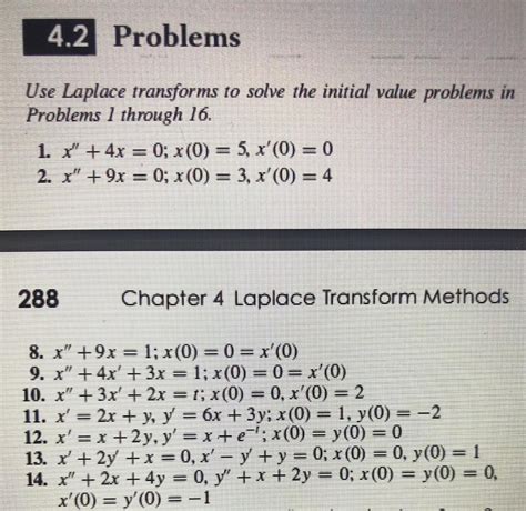 Solved Problems Use Laplace Transforms To Solve The Chegg