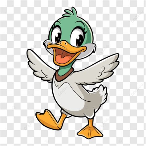 어린이와 교육 프로젝트를 위한 행복한 만화 오리 그림 만화 오리 행복하다 Png 일러스트 및 이미지 에 대한 무료 다운로드 Pngtree