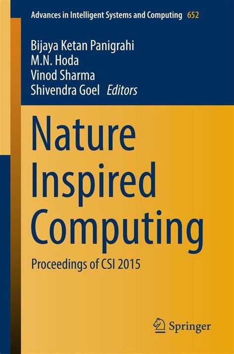 Advances In Intelligent Systems And Computing 652 Nature Inspired