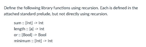 Solved Define The Following Library Functions Using