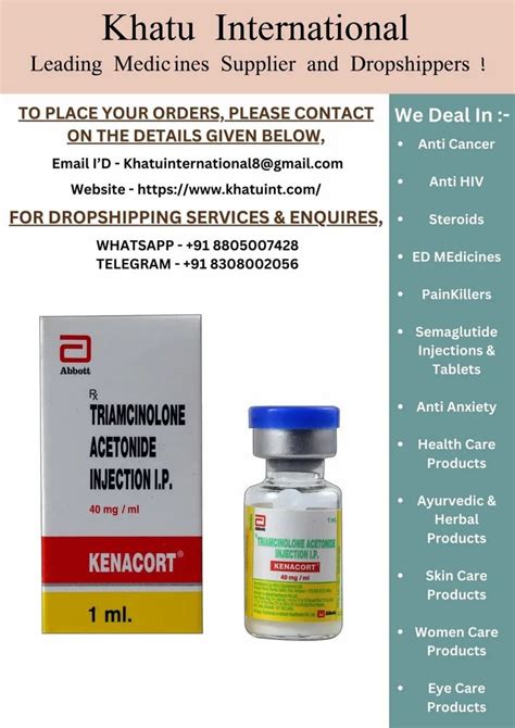 40 Mg Ml Kenacort 40mg Injection Packaging Type 1 Ml In 1 Vial Packaging Size 1ml At Rs 150